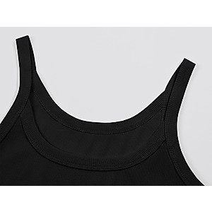 Ivay Women's Scoop Neck Tank Top Sexy Scoop Neck Sleeveless Cotton Ribbed Camisole Shirts