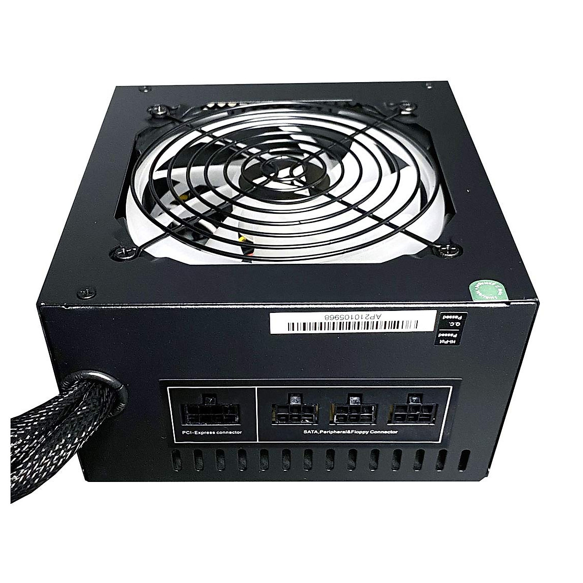 Apevia ATX-ES600-RGB Essence 600W ATX Semi-Modular Gaming Power Supply with Auto-Thermally Controlled 120mm RGB Fan, 115/230V Switch, All Protections