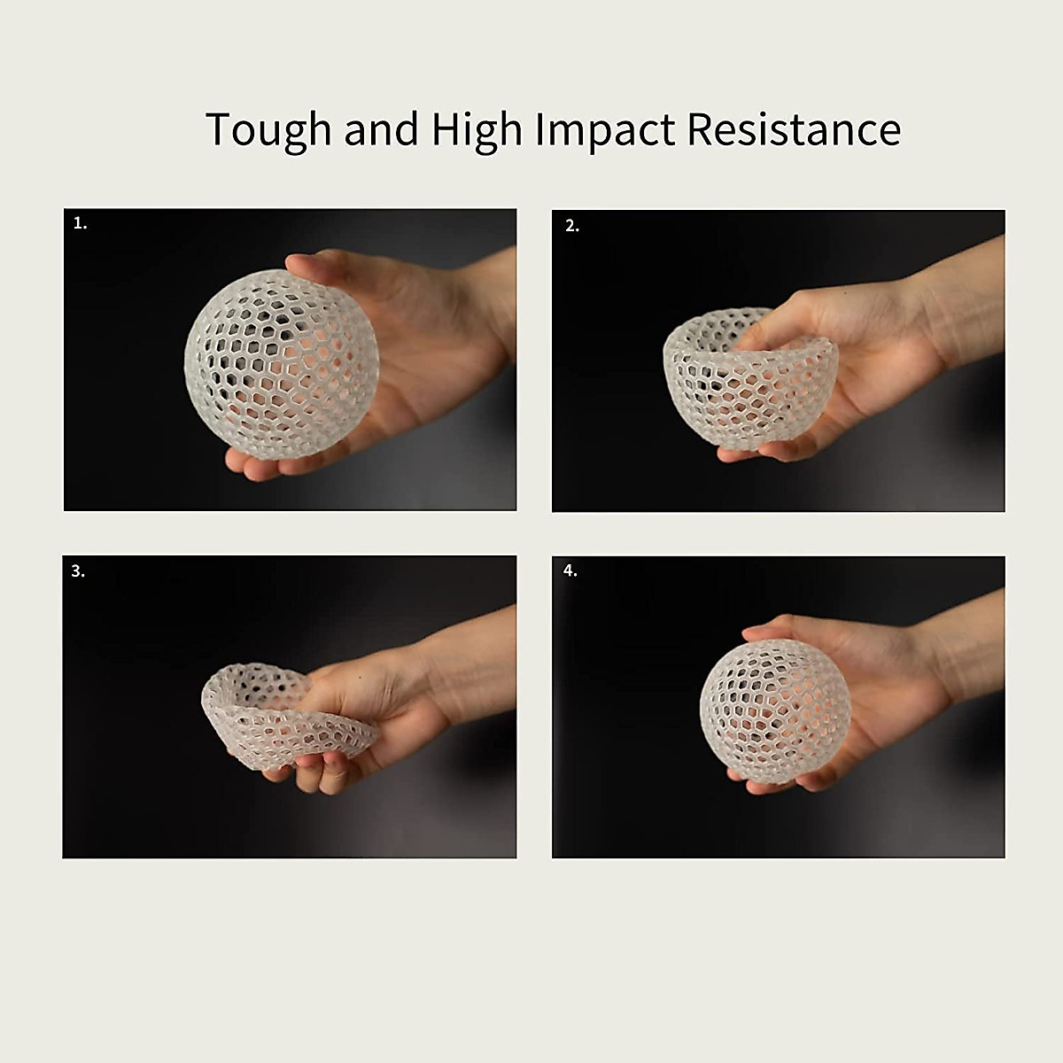 Siraya Tech Tenacious 3D Printer Flexible 405nm UV-Curing Resin with High Impact Resistance Standard Photopolymer Resin for LCD DLP 3D Printing (500g, Clear)