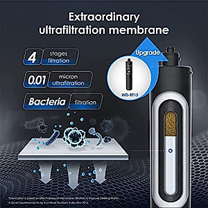 Waterdrop 15UA Under Sink Water Filter System and Waterdrop RF15-UF 0.01 Micron Replacement Filter Cartridge For 15UA/15UA-UF/15UB/15UB-UF/15UC/15UC-UF Under Sink Water Filter