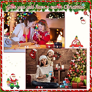 Mumufy 24 Pcs Christmas Cookie Tins 8 Styles Candy Tinplate Retro Tins Candle Tin Storage Containers Metal Cookie Jars Round Nesting Containers for DIY Candles, Dry Storage, Spices, Tea, Candy