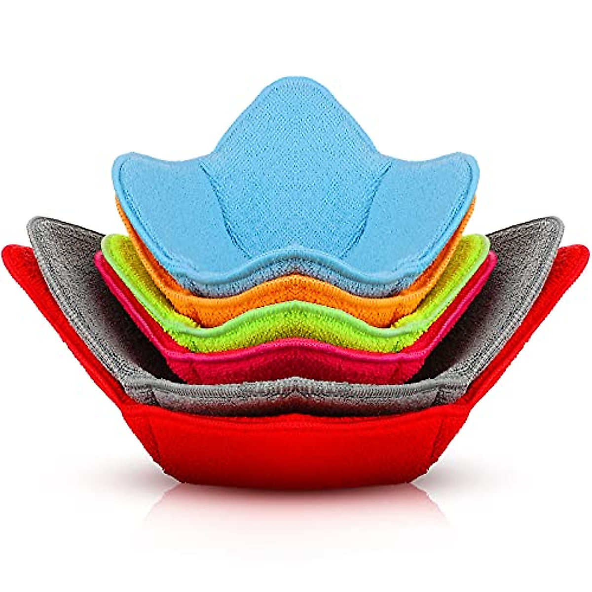 6 Pieces Bowl Cozy Multi Color Microwave Safe Bowl Holders Microwave Plate Holder Hot Bowl Holder to Protect Your Hands from Hot Dishes and Heating Soup