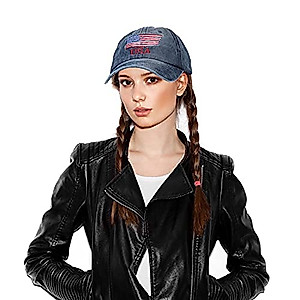 Geyoga 4 Pieces USA Flag Hat American Flag Baseball Cap USA Tactical Hat Washed Distressed Hats for Men Women Teens Multicoloured