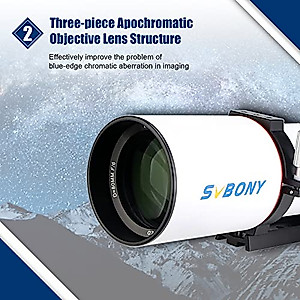 SVBONY SV550 APO Triplet Refractor, 80mm F6 OTA with 2.5 inches Micro-Reduction Rap Focuser, Astronomy Telescope Adults for Deep Sky Astrophotography and Visual