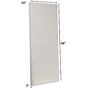 ATS Acoustics Sound Absorbing Noise Dampening Acoustic Panel Wall Treatment 24" x 48" x 2" Beveled Edge (Ivory)