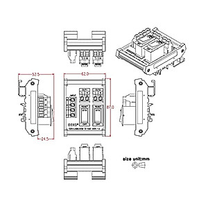 Rocker Switch Thermal Circuit Breaker Overload Protector 2 Channel Power Distribution Module DIN Rail Mount