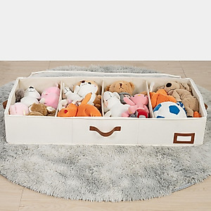 FLYBOX 55L Large Under Bed Storage Box 2-pack, Clothes Underbed Organizer Containers with Durable Fabric, Collapsible Closet Under the bed Storage Bags, 33" L x 16.5" W x 6" H, Beige