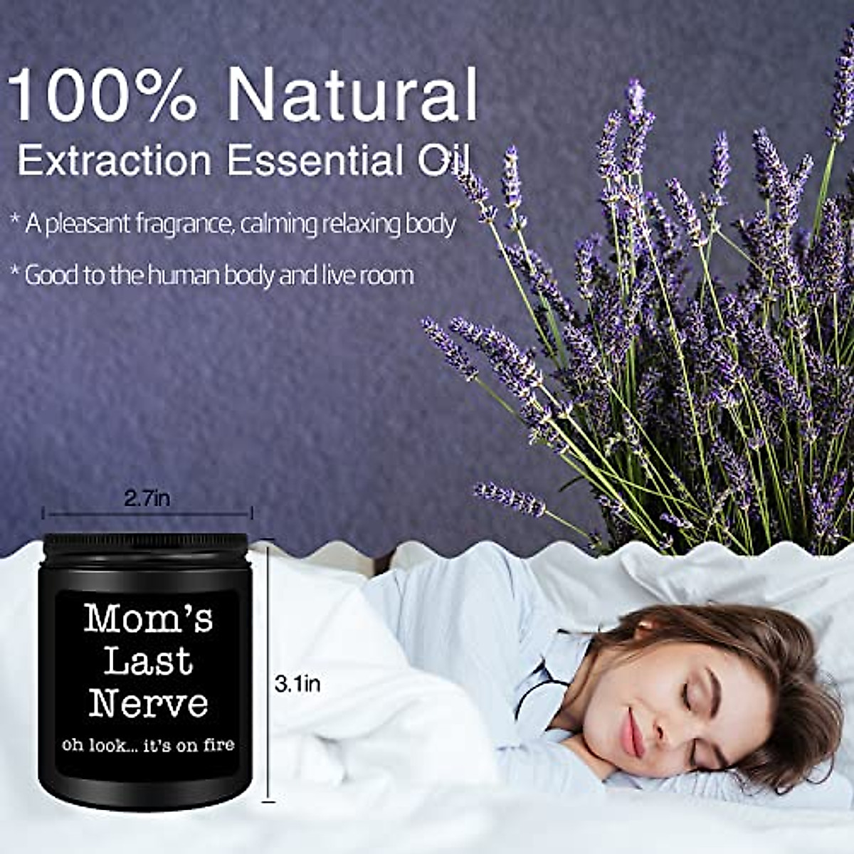 Mothers Day Gifts for Mom from Daughter Son, Best Mom Gifts, Funny Mothers Day Gifts, Mom Christmas Gifts, Thanksgiving Birthday Gifts for Mom Stepmother Adoptive Mother, Lavender Scented Candles