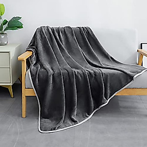 Cottonblue Cooling Blanket Queen Size, Summer Blankets for Hot Sleepers & Night Sweat, Fleece Lightweight Blanket Cool Blanket for Bed Couch, Reversible Throw Blanket for All Season, Grey, 79"*91"