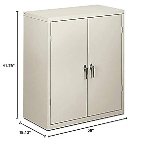 HON SC1842Q Assembled Storage Cabinet, 36w x 18-1/4d x 41-3/4h, Light Gray