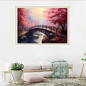 DIY 5D Diamond Art Painting Kit Cartoon Cross Stitch Diamond Art Painting Picture Kit Canvas Diamond Rhinestone Crystal Cross Stitch Embroidery Picture Adult Home Decor Wall Decor (arch bridge)