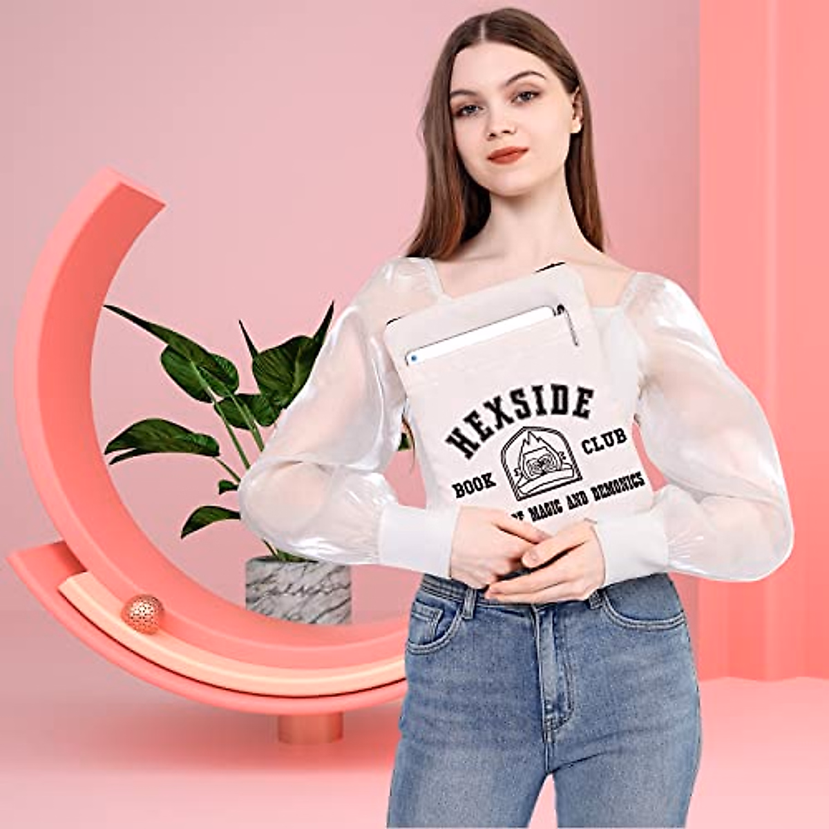 MEIKIUP Owl Inspired Gift Hexside Book Club Makeup Bag Owl Fan Gift Hexside School of Magic and Demonics The Owl House Coven (Hexside Club BS)