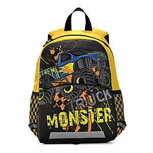beeplus Monster Truck Backpack Kids Backpacks for Boys Truck Backpack For Toddler Boys 13 Inchs