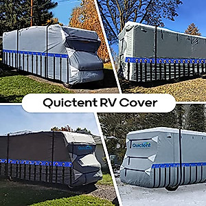 Quictent Upgraded Class C RV Cover, Extra-Thick 6-ply Camper Cover, Fits 26-29Ft Motorhome -Breathable Watertight Quick-Drying Rip-Stop Anti-UV with 2 Windproof Straps, 4 Tire Covers
