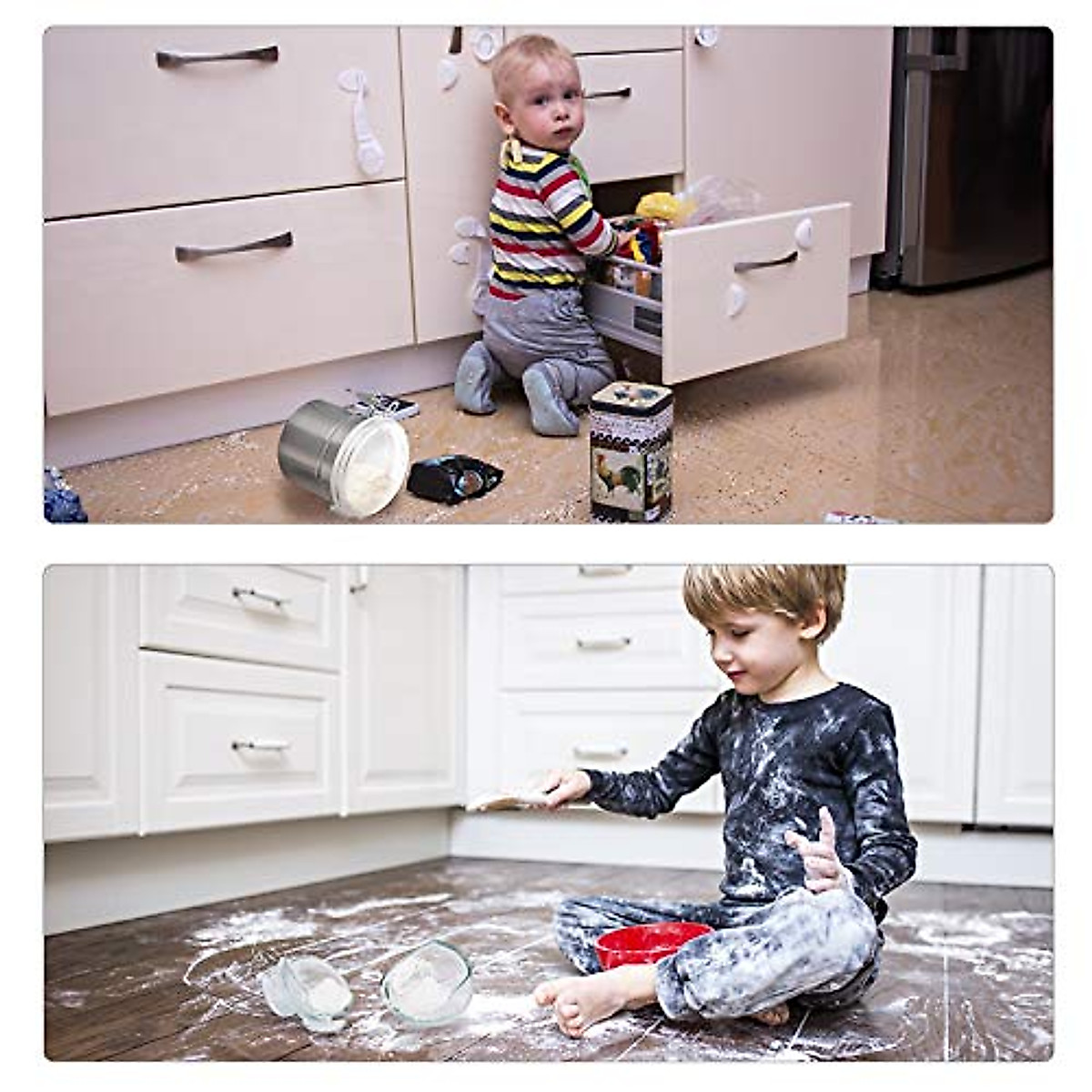 ENLOY 165oz Stainless Steel Airtight Canister for Kitchen, Large Flour Coffee Bean Tea Cereal Sugar Cookie Metal Food Storage Canisters with Clear Lid and Sturdy Locking Clamp