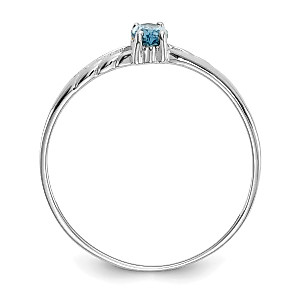 IceCarats 10K White Gold Blue Topaz Ring Gemstone Band December Birthstone Jewelry Size 6
