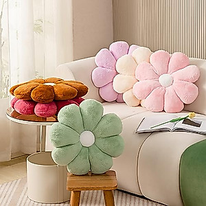 FIONOUT Pink Throw Pillows,Flower Pillow,Pink Decorative Throw Pillows,Light Pink Throw Pillows,Floor Pillows Floor Cushions for Reading and Room Dector(45CM/17.7inch Pink)