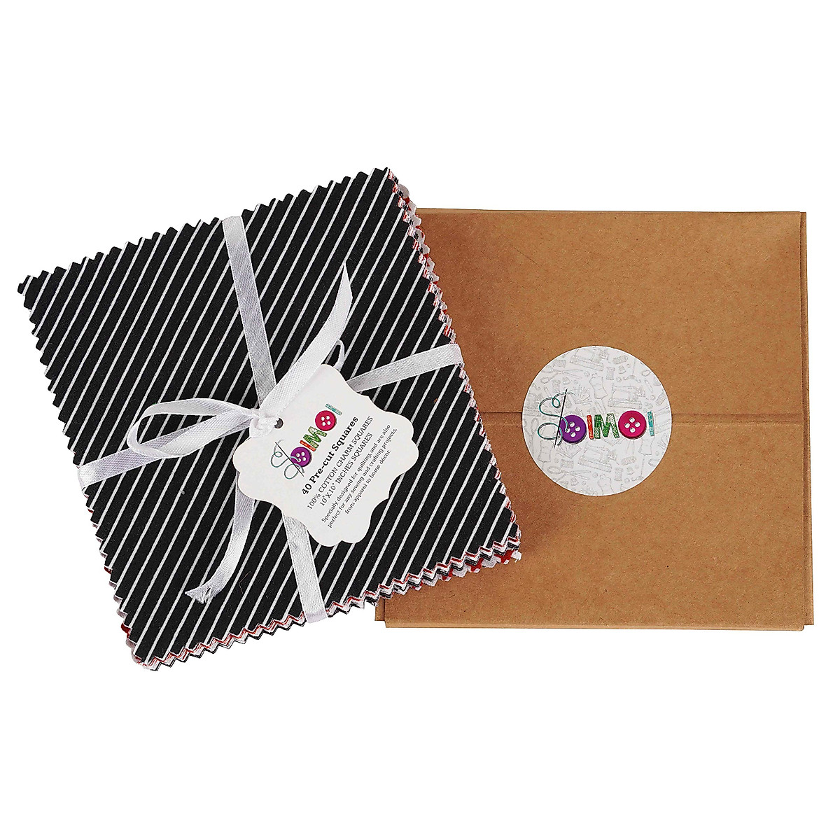 Soimoi Christmas Theme Print Precut 10-inch Cotton Fabric Quilting Squares Charm Pack DIY Patchwork Sewing Craft