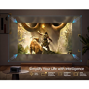 Dangbei Neo Smart Projector, Netflix Officially-Licensed Portable Projector with WiFi and Bluetooth, Compact Native 1080P Movie Projector, HDR10, Auto Keystone, Auto Focus, 2x6W Dolby Audio Speakers