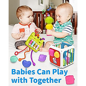 kecristv 7-in-1 Baby Sensory Montessori Toys for 1 Year Old, Toddler Toys for 1 2 Year Old Boys Girls Birthday Gifts, Baby Toys 6 to 12 Months, Multifunction Learning Education Preschool Toys