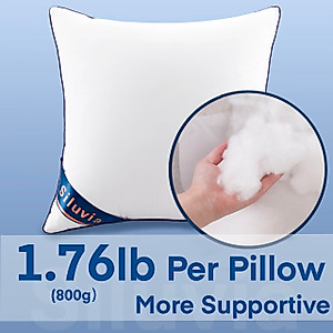 Siluvia 20"x20" Pillow Inserts Set of 2 Decorative 20" Pillow Inserts-Square Interior Sofa Throw Pillow Inserts Decorative White Pillow Insert Pair Couch Pillow (2, 20"x20" ,2Pack)