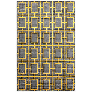Rugs.com Marilyn Monroe™ Glam Trellis Collection Rug – 5' x 8' Gray Gold Medium Rug Perfect for Bedrooms, Dining Rooms, Living Rooms