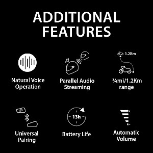 Cardo PTS00101 - PACKTALK Slim Motorcycle Bluetooth Communication System Headset - Black, Dual 2 Pack
