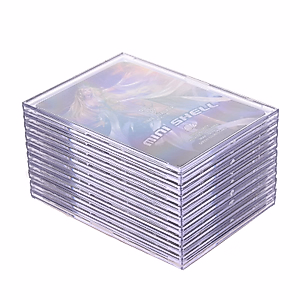 Tpoael Cards Sleeves Top Loaders 10 Hard Acrylic Card Protector Clear Card Brick + 2 Display Stand Fit for Trading Cards,Standard Sports Cards,Baseball Card Holder Cases Collectibles White