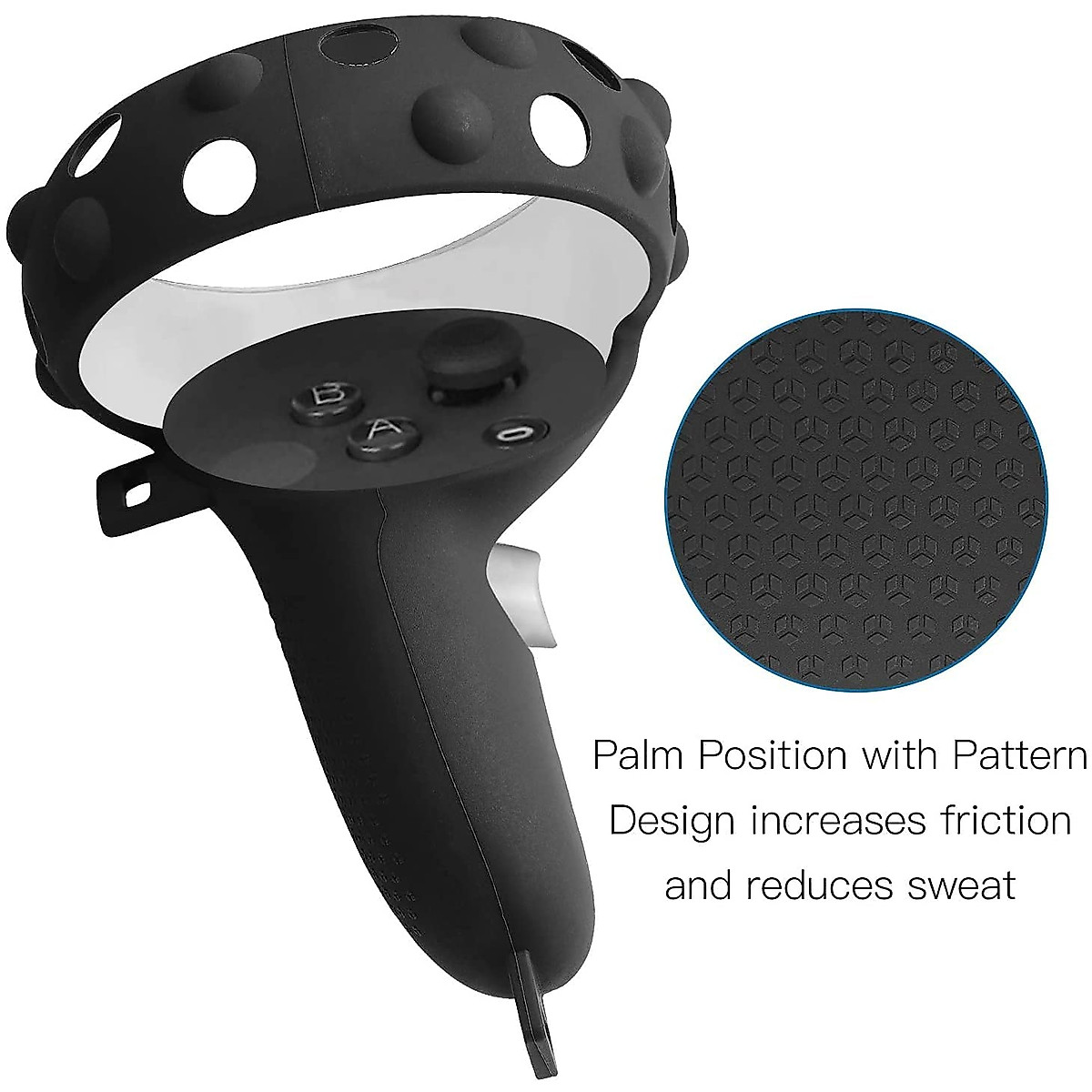 CHENGNAN Full Grip Cover Compatible for Oculus Quest 2 Touch Controller Handle Knuckle Silicone Straps Protective Sleeve Anti-Throw