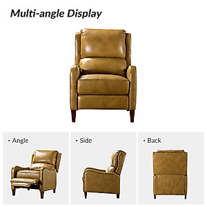 HULALA HOME Leather Recliner Chair Set of 2, Modern Push Back Recliner Armchair with Adjustable Backrest & Footrest,Comfy Upholstered Lazyboy Single Sofa for Home Theater Bedroom Living Room, Camel