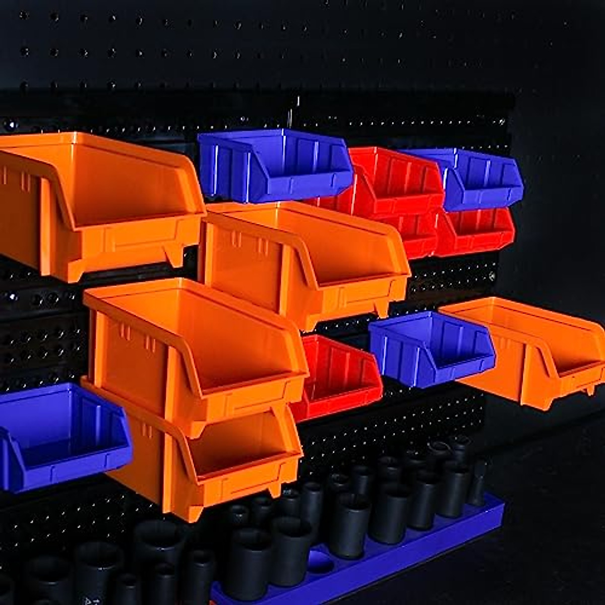 ABN Nail and Screw Organizer Wall Mounted Storage Bins - 30pc Small Parts Organizer for Shop and Garage Storage
