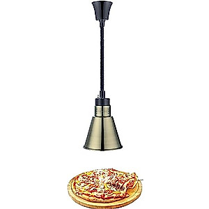 Food Warmer Lamp Food Heat Lamp with Bulb 250W Commercial Food Service Heat Lamps Catering190mm Food Heating Lamp Restaurant Hanging Chandelier (Green Bronze)
