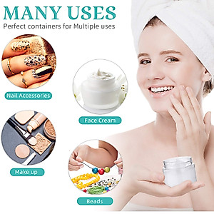 SATINIOR 36 Pieces Plastic Jars with Lids Round Clear Container Leak Proof Airtight Cosmetic Small Empty Jars for Lotions Ointments Travel Toiletries Creams Make up Storage(2 oz,Gold)