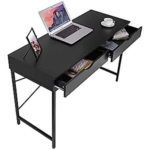 Home Computer Desk for Small Space Office Desk Corner Computer Desk Small Computer Desk with Drawer & Storage Shelves Computer Desk Computer Workstation Bedroom Laptop Desk Students Writing Desk Black