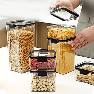 TeoYes Home Storage Jars Clear Multifunctional Airtight Damp-proof Storage Jars with Lids Kitchen Storage Tank (C1,460ML)