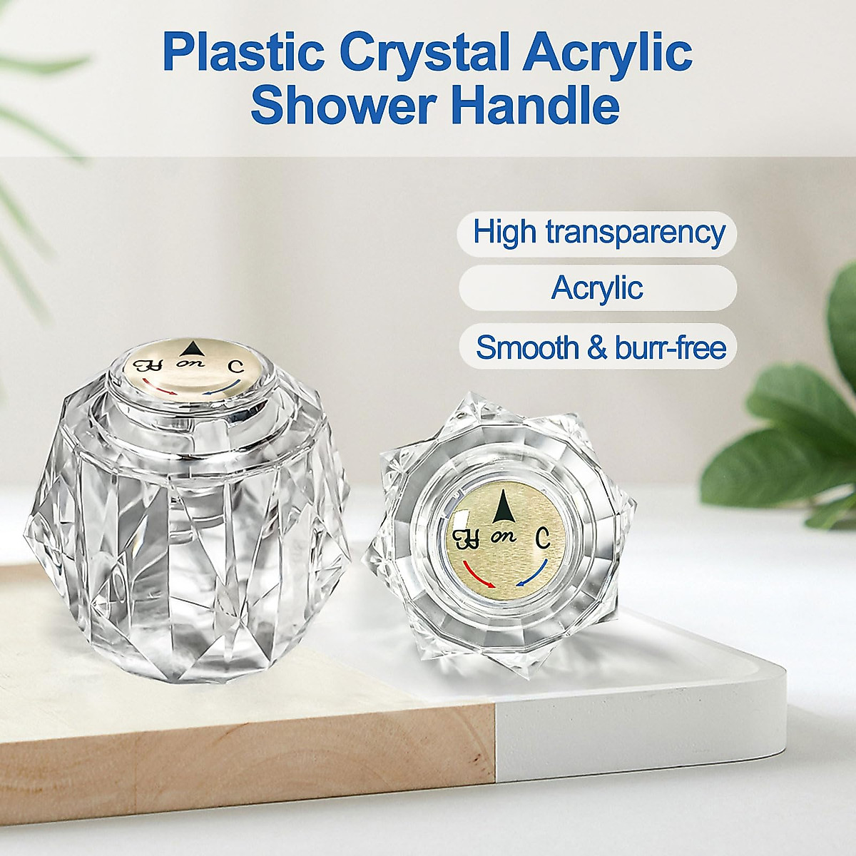 Replacement for RP41661 Shower Faucet Handle Clear Acrylic for Delta Peerless Single Handle Tub Faucets Shower Knob Button Screw Connector