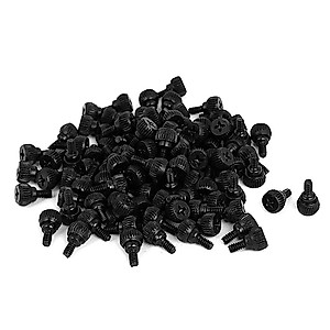 6# 32x6mm Desktop for Computer PC Case Chassis Thumb Screws Black 100 Pcs SCRW-209631