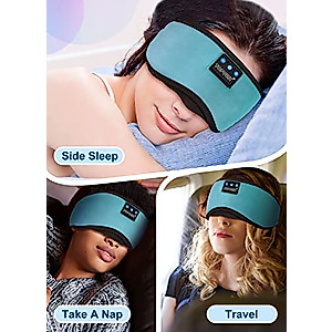 TOPOINT Sleep Headphones, Sleeping Headphones Bluetooth Sleep Mask with Bluetooth Headphones, Aid Sleep Light Blackout Sleeping Eye Mask Headphones for Sleeping Side Sleepers Women Girls Gifts