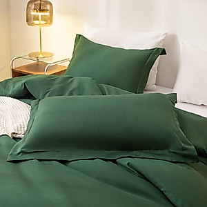 weigelia Queen Comforter Set Boho Bed Comforter Set 7PC Emerald Green Comforters Queen Size Bed in a Bag Soft Microfiber Comforter with Pillow Shams Fitted Sheet Flat Sheet Bedding Set for All Season