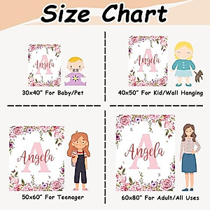 Corissy Ships Next Day, Personalized Baby Blankets, Custom Baby Blanket with Name for Girls,Gift for Chrismas Birthday Memorial Day, Customized Flannel Blanket for Kids Adults 30"X40"