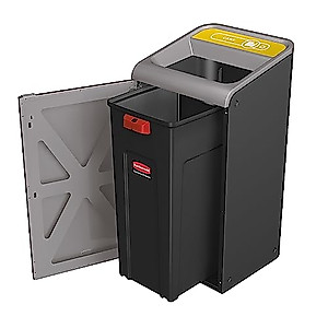 Rubbermaid Commercial Products Configure Landfill Trash Can, 23-Gallon, Grey, Indoor/Outdoor Waste Container Set for Office/Malls/Schools/Restaurants