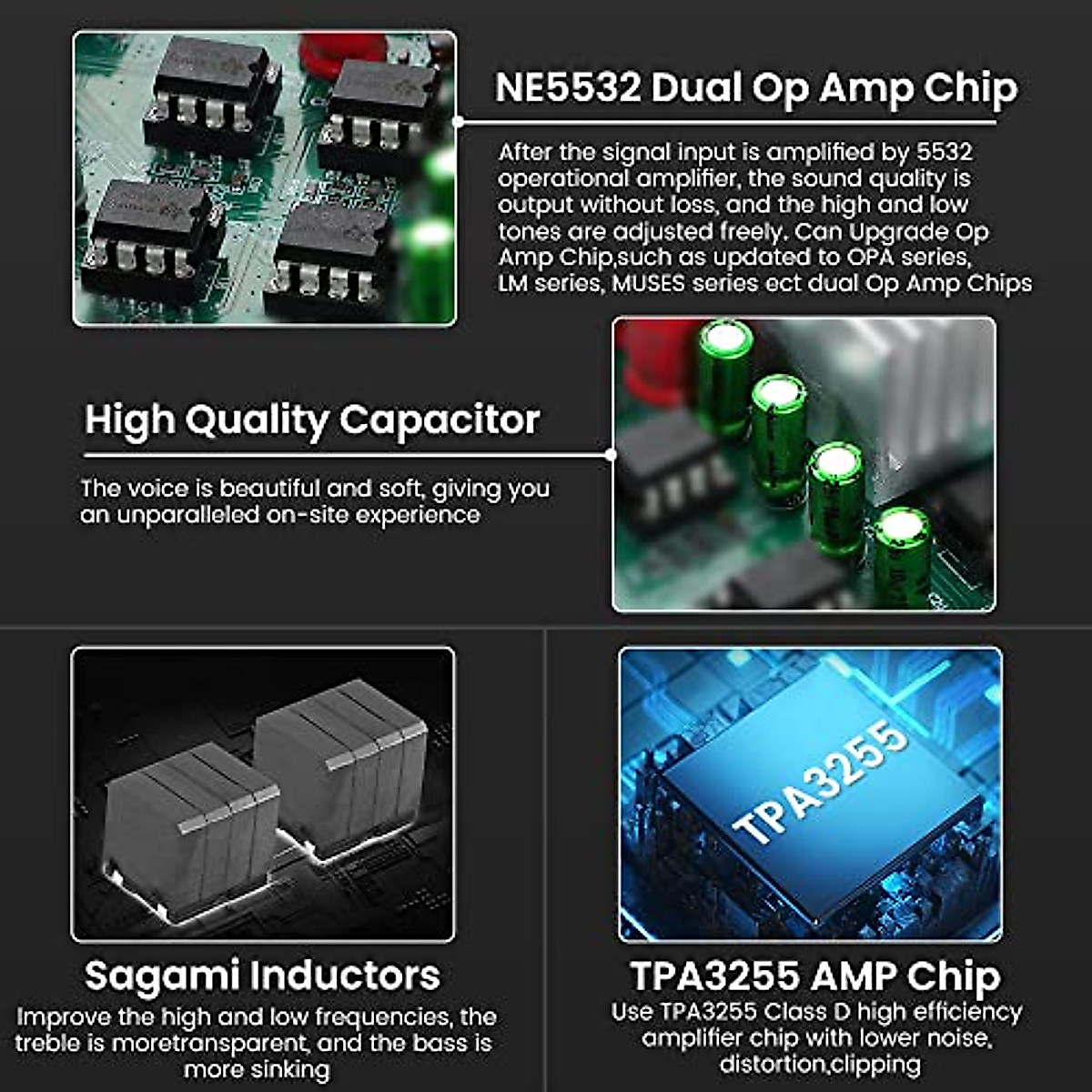 [Upgraded] AIYIMA A07 Pro TPA3255 Stereo Amplifier Bluetooth 5.2 300Wx2 HiFi Class D Amp 2.0/2.1 Channel Audio Power Amp for Speaker with Bass Treble Control& Line Output + Power Adapter