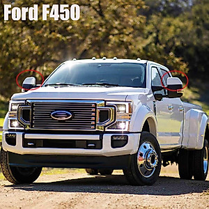 PerfecTech Super Duty Chrome Plated Mirror Covers Ultra Durable Top Half for 2008-2016 Ford F250 F350 F450（2 Pcs）