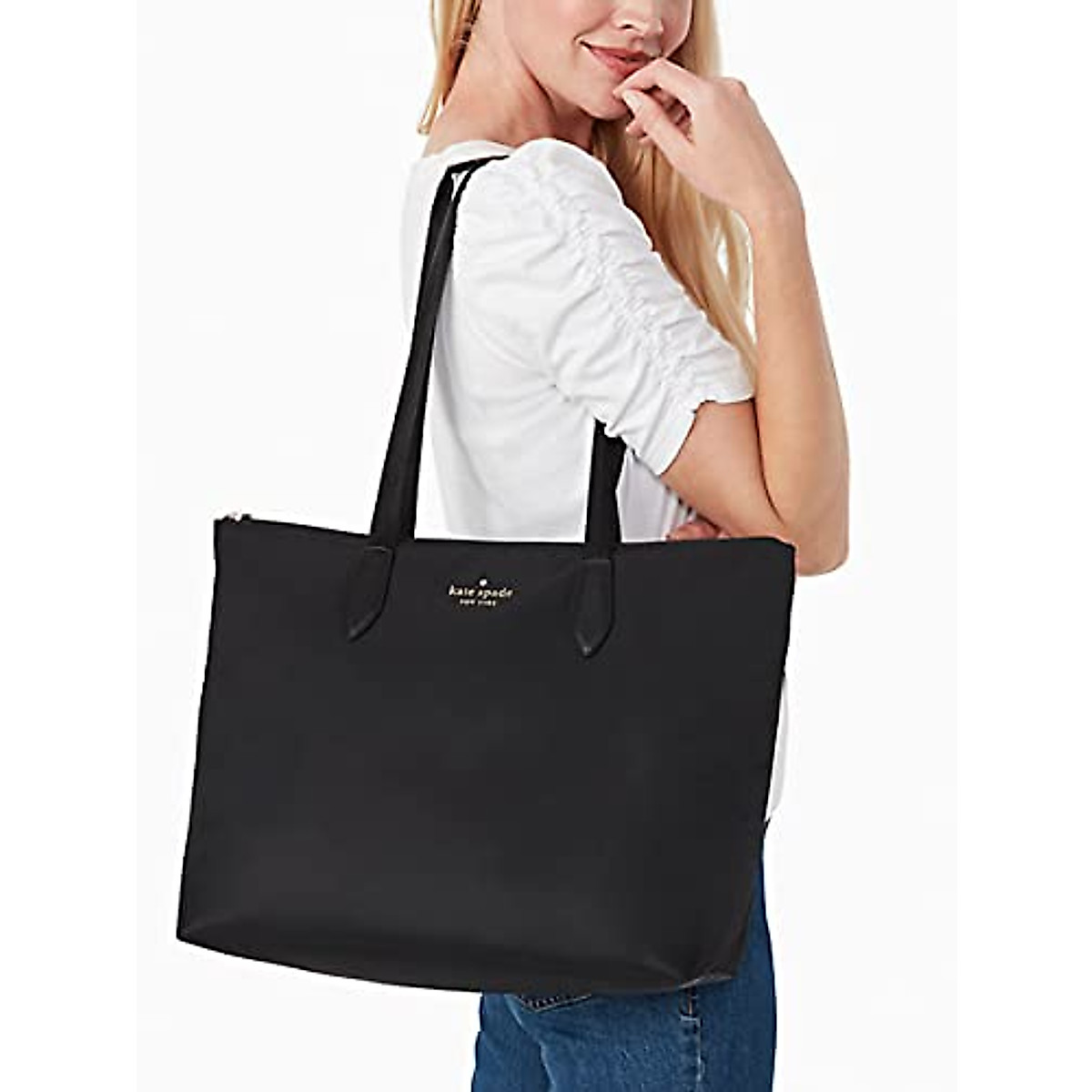 Kate Spade New York Mel Packable Nylon Tote, Black, WKR00625-001