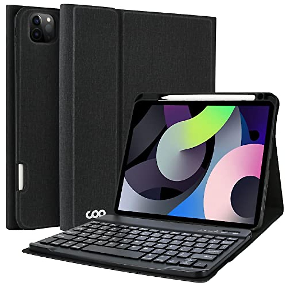 FUWANG iPad Pro 11 inch Case with Keyboard, iPad Air 5th/4th Generation Case with Keyboard, Detachable Keyboard with Pencil Holder Cover for iPad 11" (4th/3rd/2nd/1st Gen) Black 11 Keyboard