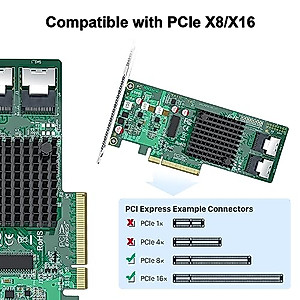 Internal PCI Express SAS/SATA HBA RAID Controller Card, SAS2008 Chip, X8, 6Gb/s, Same as SAS 9211-8I