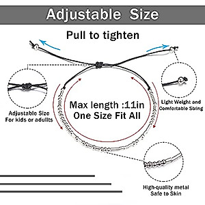 Jewenova Keep Going Morse Code Bracelet for Women Men Beads on Silk Cord Friendship Bracelet Best friend Bracelet Inspirational Gift for Her