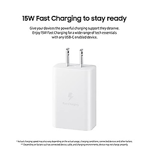Samsung 15W Wall Charger Type C Only (Cable not Included), White