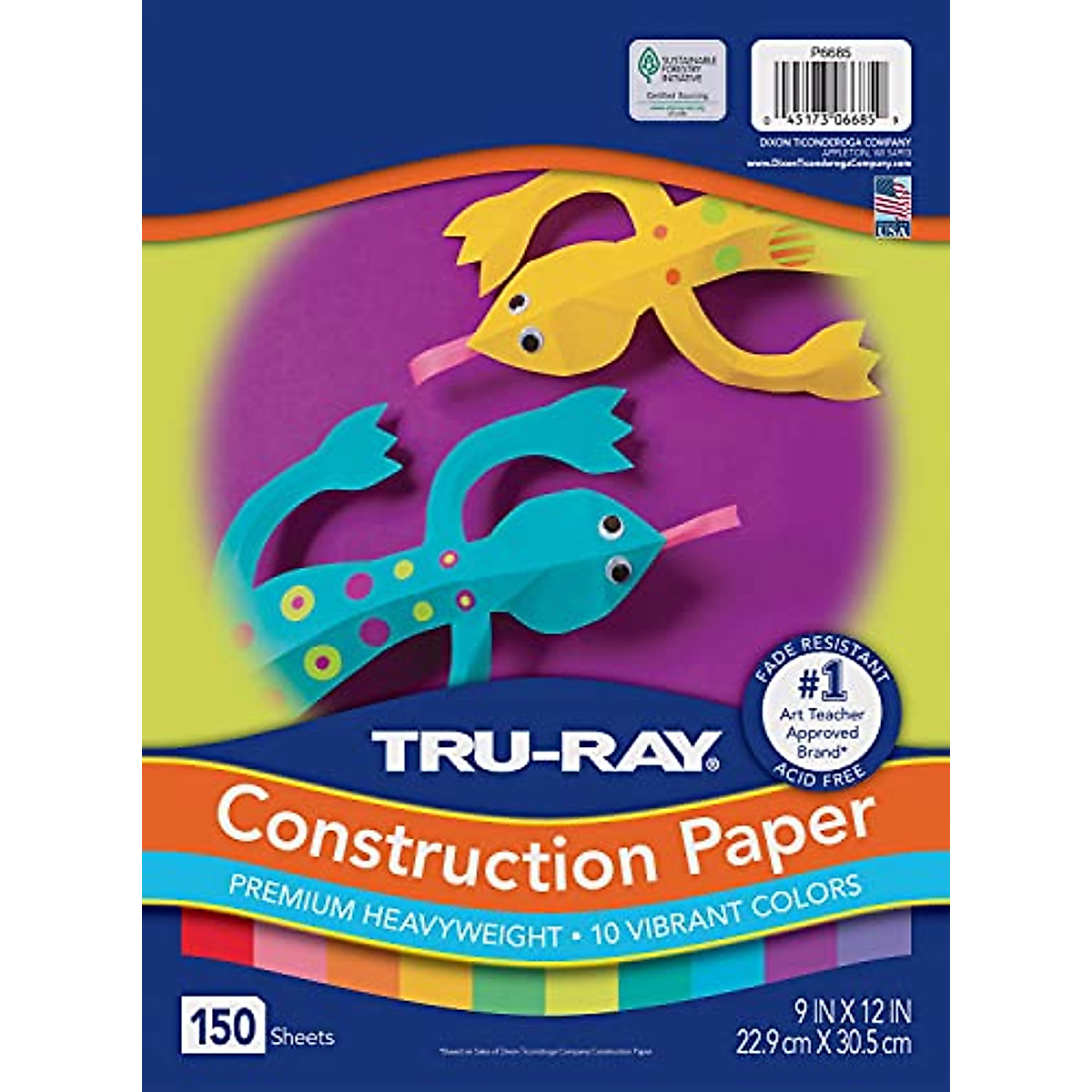 Tru-Ray Construction Paper, 10 Vibrant Colors, 9" x 12", 150 Sheets