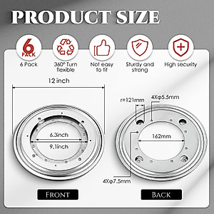 4 Pcs Lazy Susan Hardware 9 Inch Round Lazy Susan Turntable Ball Bearing Heavy Duty 5/16 Inch Thick Swivel Base Plate for Rotating Table Kitchen Storage Countertop Serving Tray Corner Shelf Book Rack